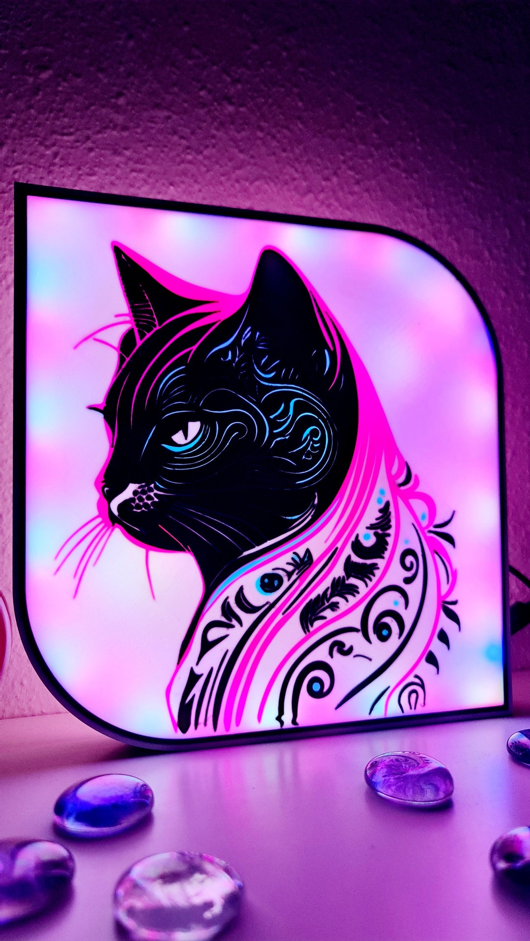 The Cat Glow: Remote-controlled, USB LED Cat Lightbox - Etsy