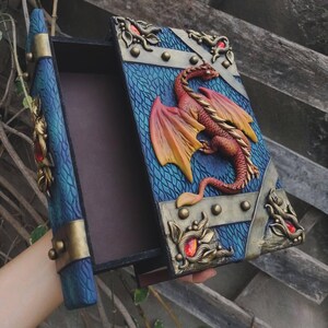 Handmade Dragon Book Box, Faux Leather Medieval Decor - Etsy