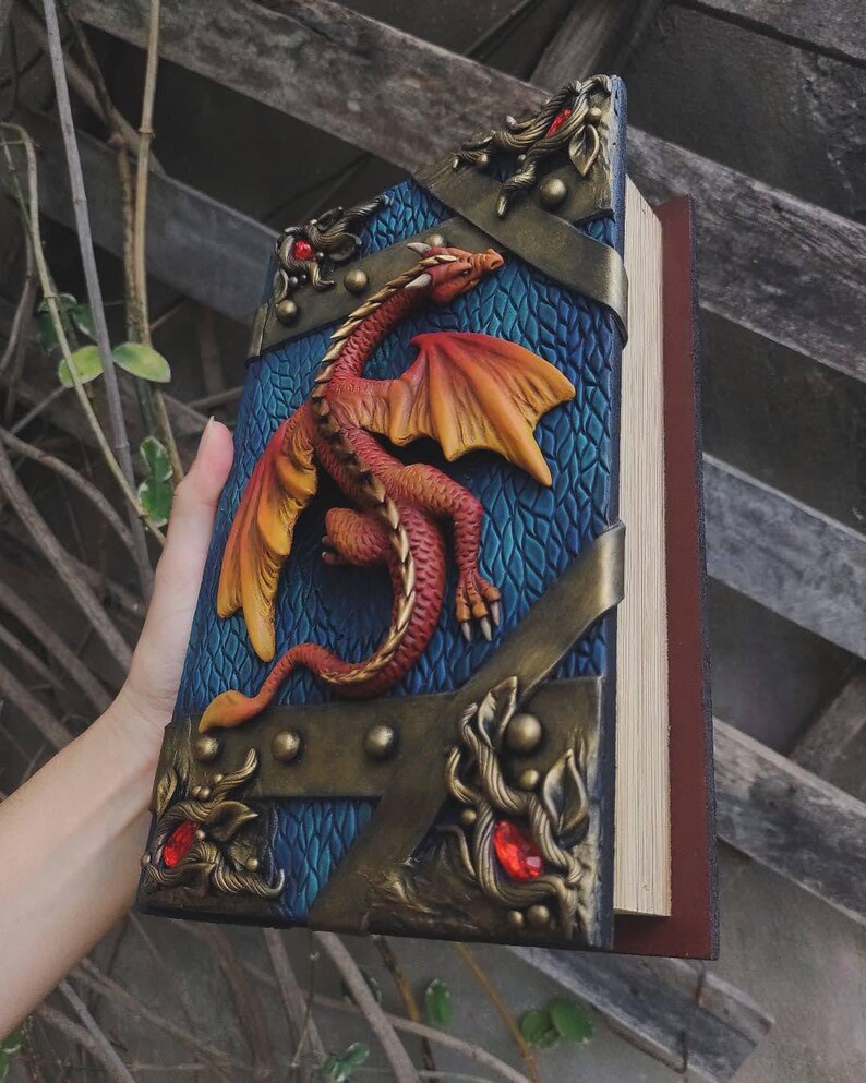 Handmade Dragon Book Box, Faux Leather Medieval Decor - Etsy