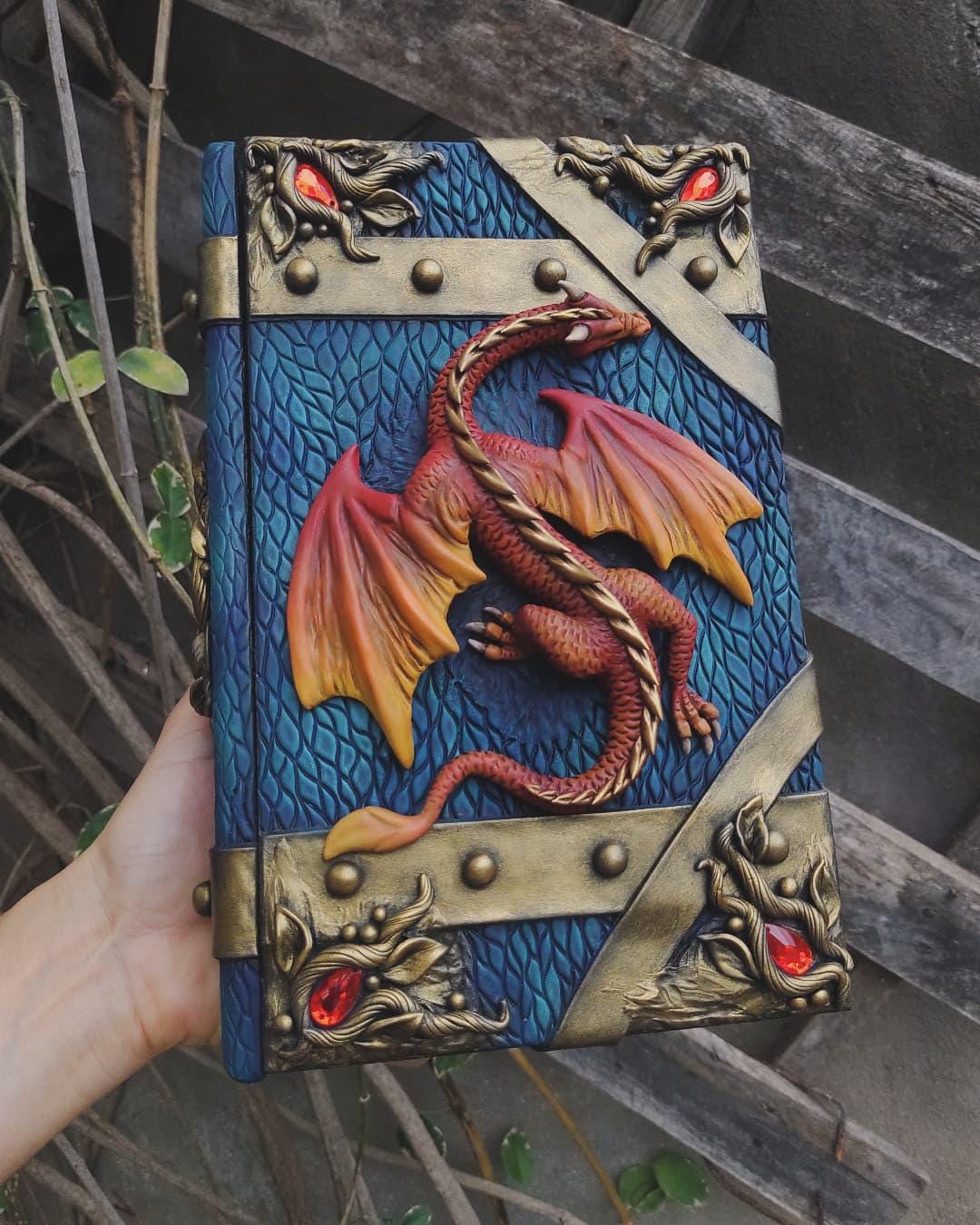 Handmade Dragon Book Box, Faux Leather Medieval Decor - Etsy