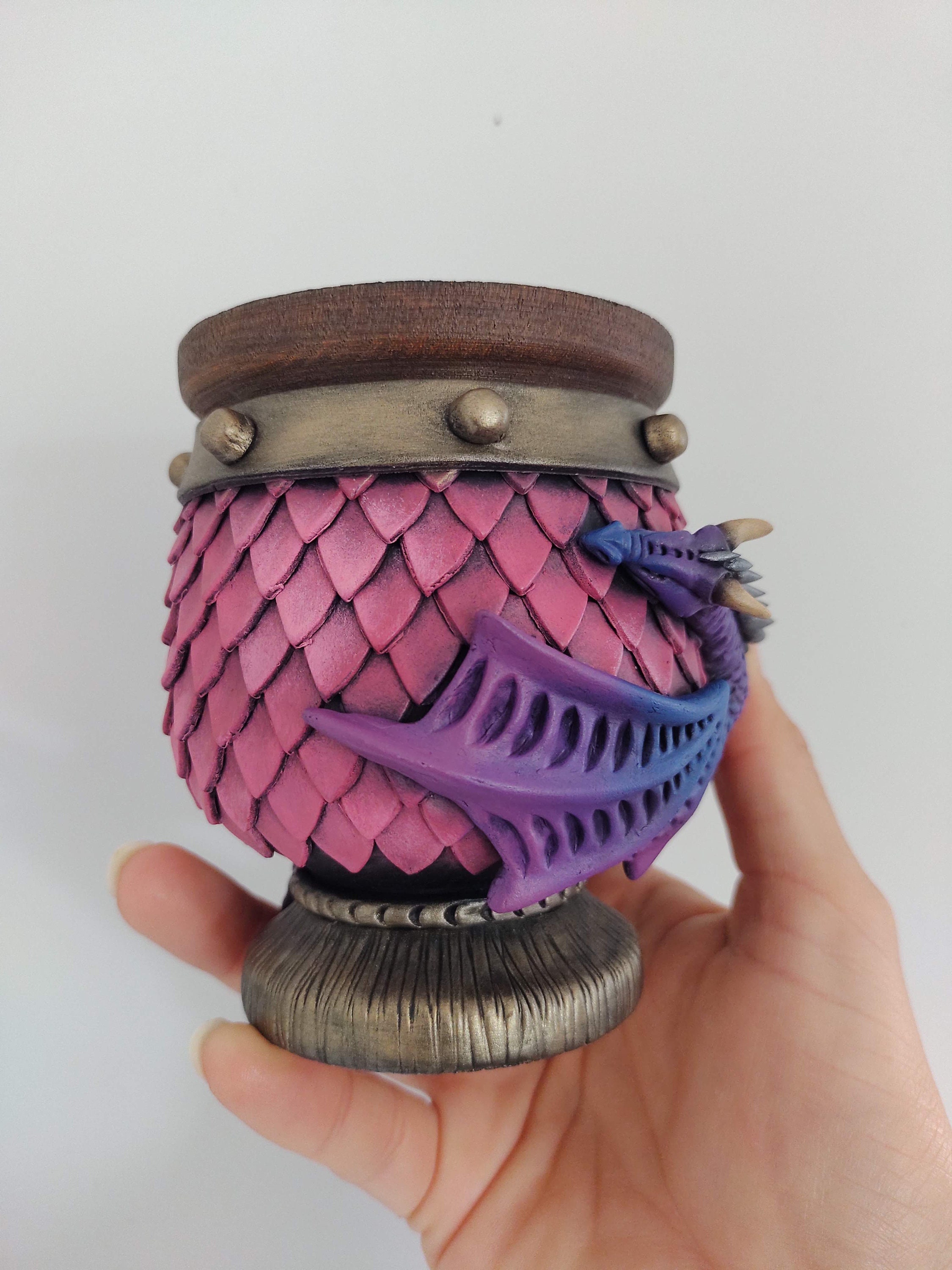 Mate Dragón Rosa Y Violeta [yerba Mate Copa, Yerba Mate Taza De Madera ...