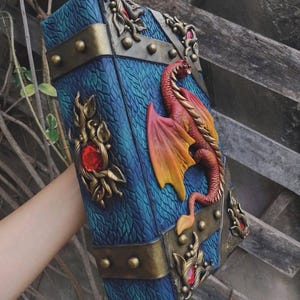 Handmade Dragon Book Box, Faux Leather Medieval Decor - Etsy