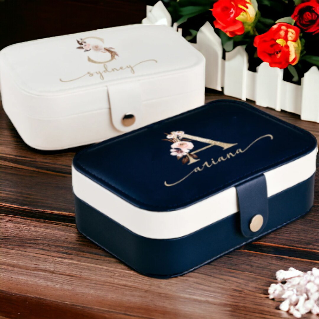 Custom Name Large Capacity Jewelry Box With Personalized Initials ...