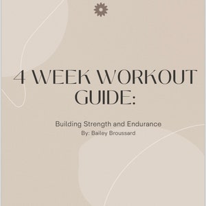 4 Week Workout Guide - Etsy