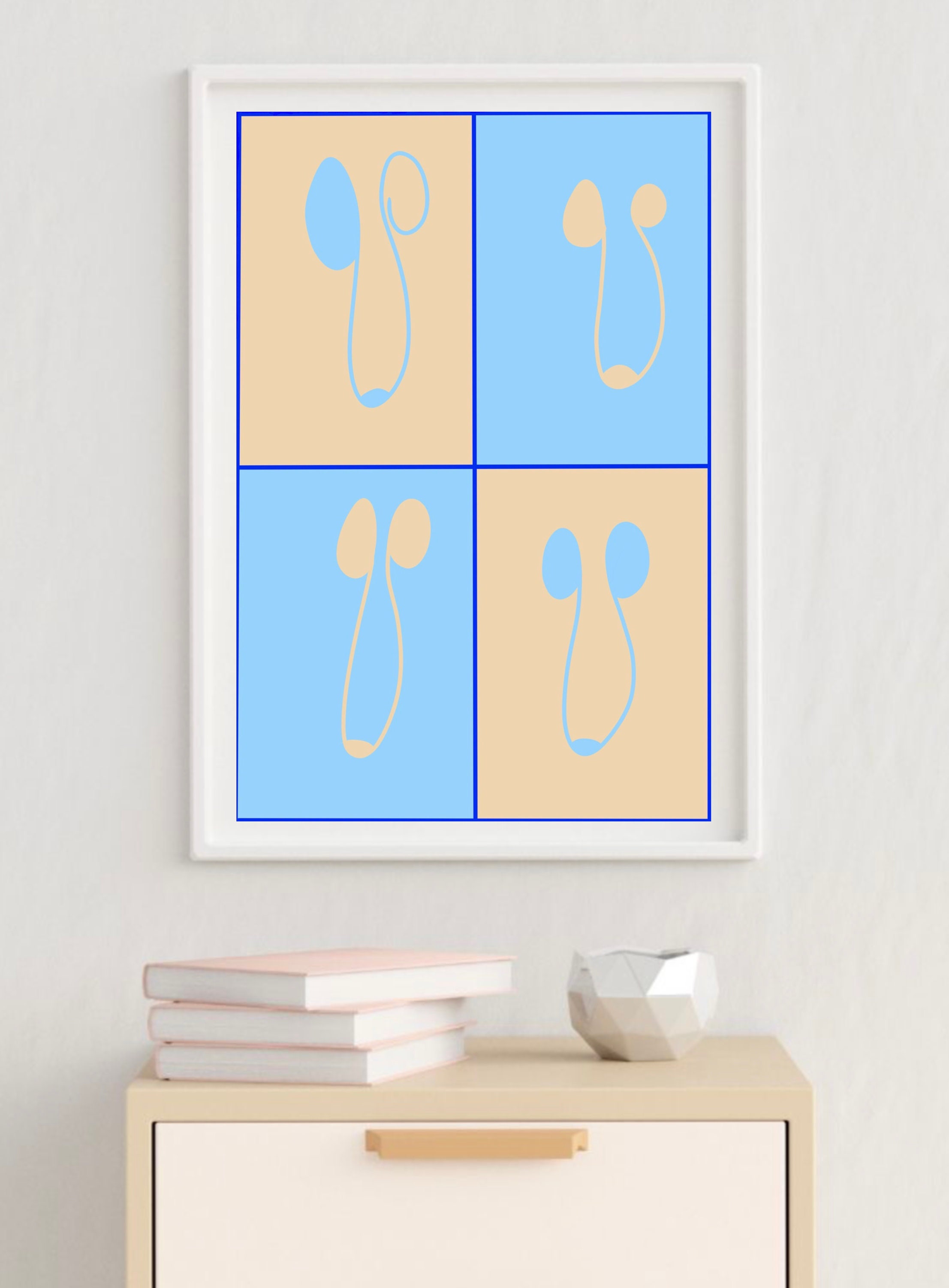 Variety of Shapes Digital Poster Adult Art Poster Penises Digital ...