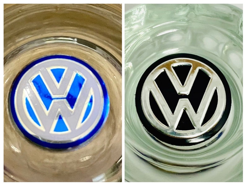 2x Volkswagen VW 14mm Black Blue Metal USA Seller Logo Sticker Badges ...