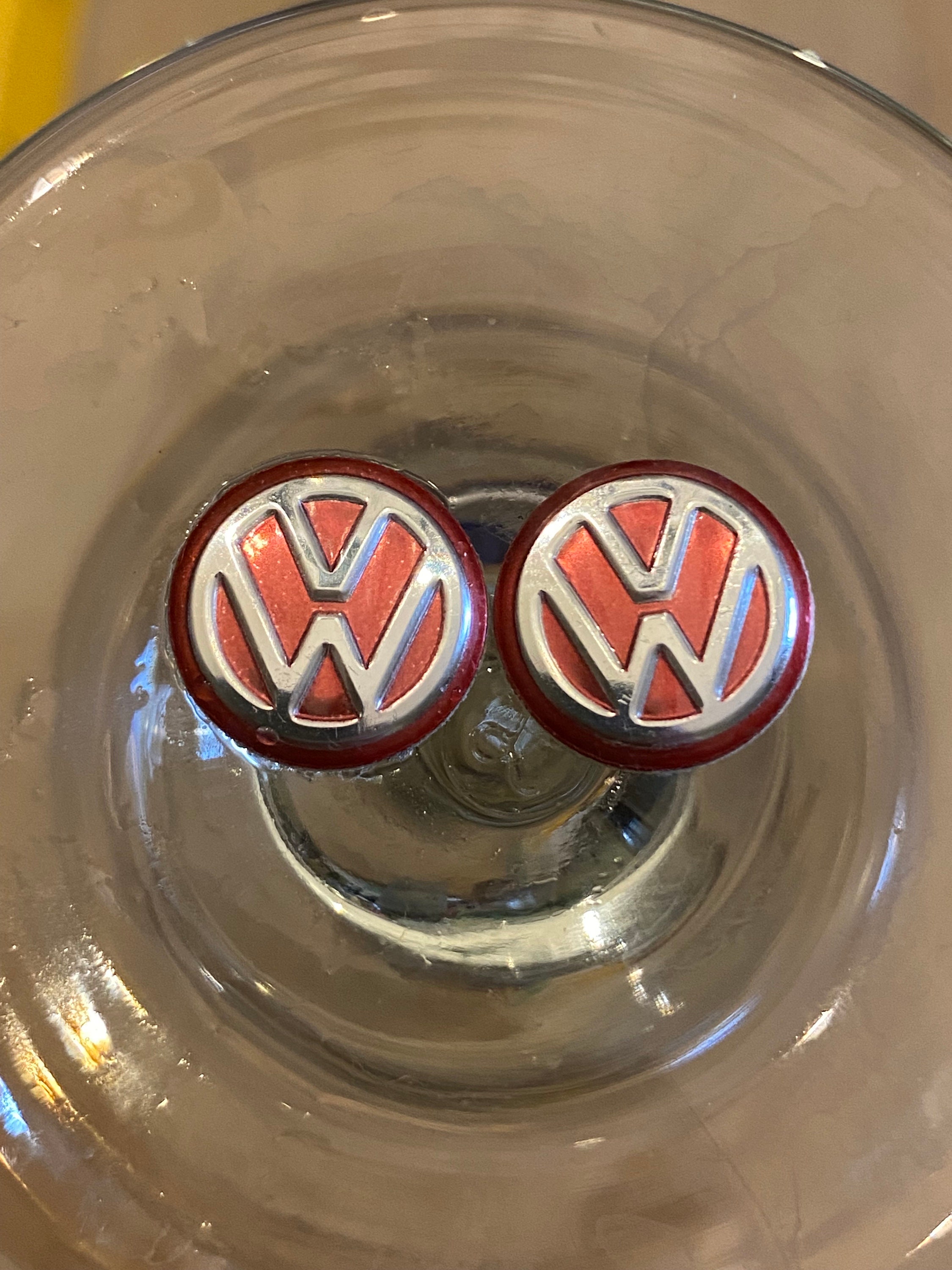 2x Volkswagen VW 14mm Black Blue Metal USA Seller Logo Sticker Badges ...