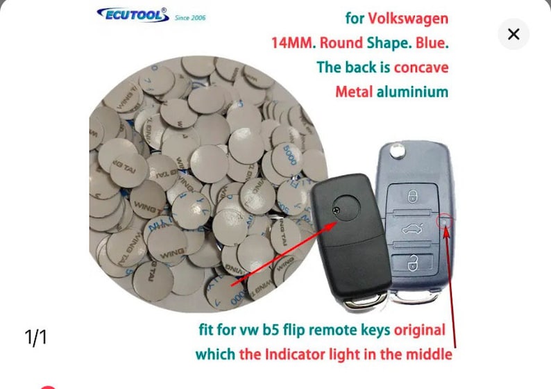 2x Volkswagen VW 14mm Black Blue Metal USA Seller Logo Sticker Badges ...