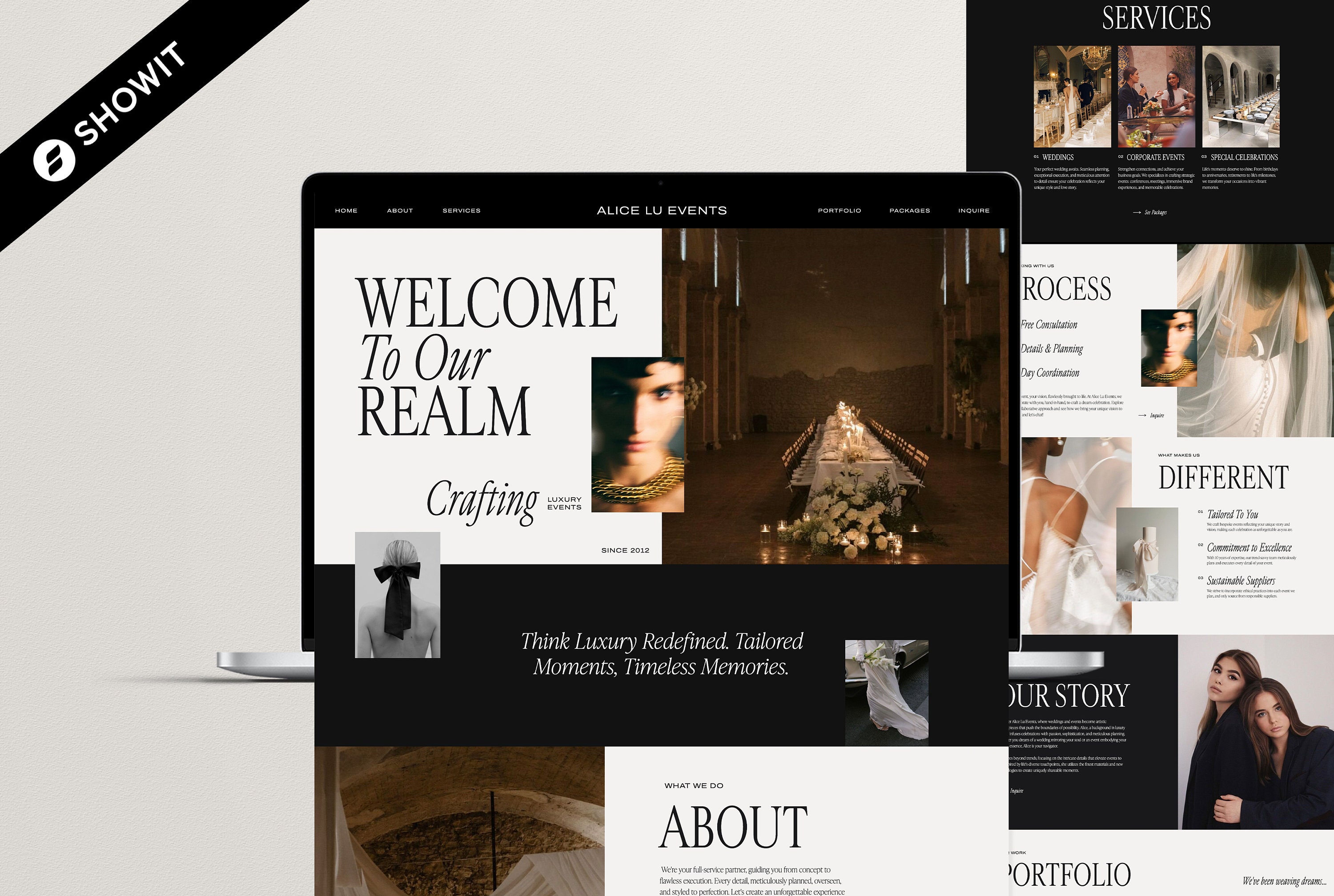 Website Template for Event Planner, Wedding Planner Website, Showit ...