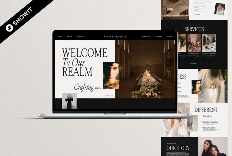 Elegant Event Planner Showit Website Template - Etsy