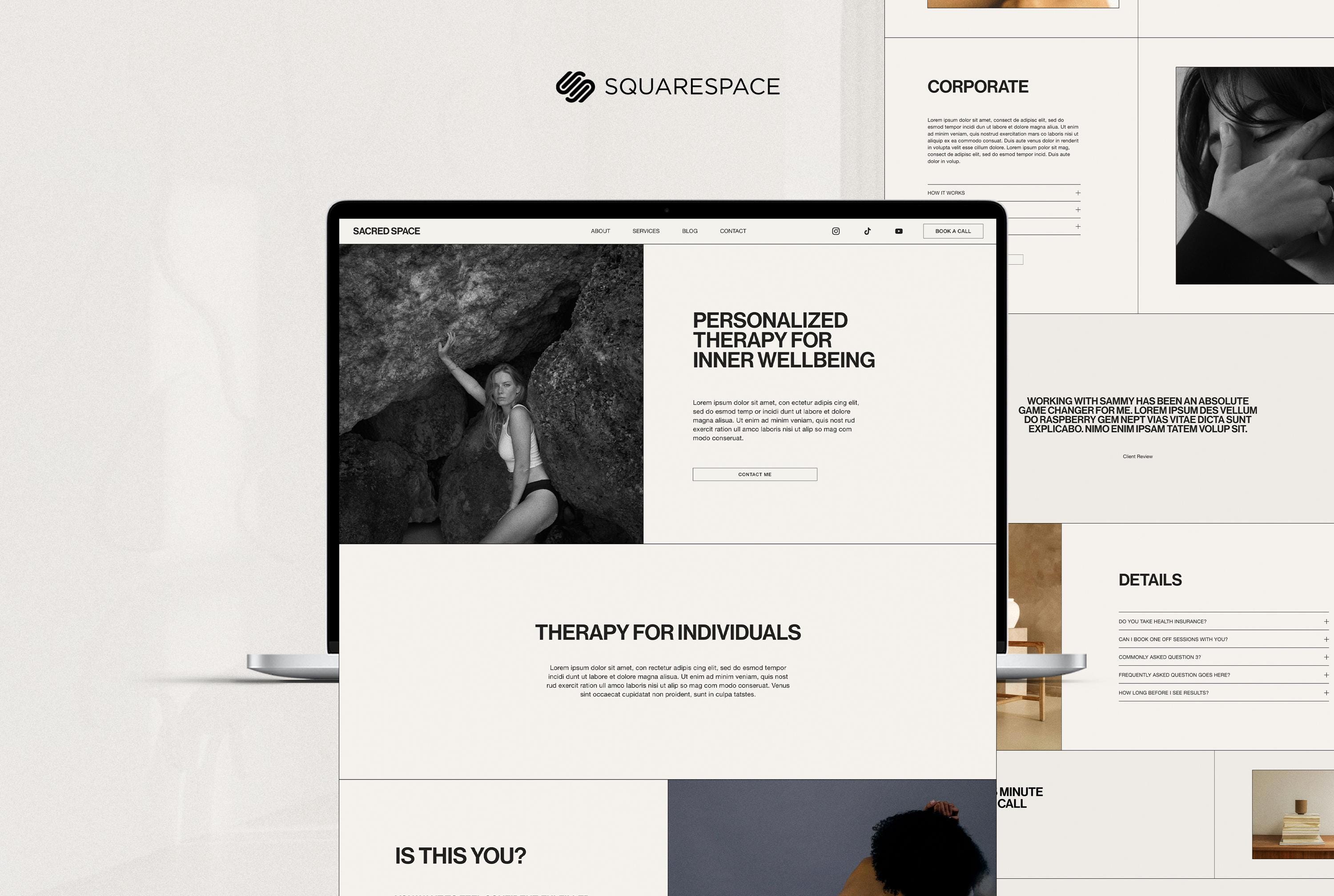 Squarespace 7.1 Website Template: Minimalist Design for Therapists ...