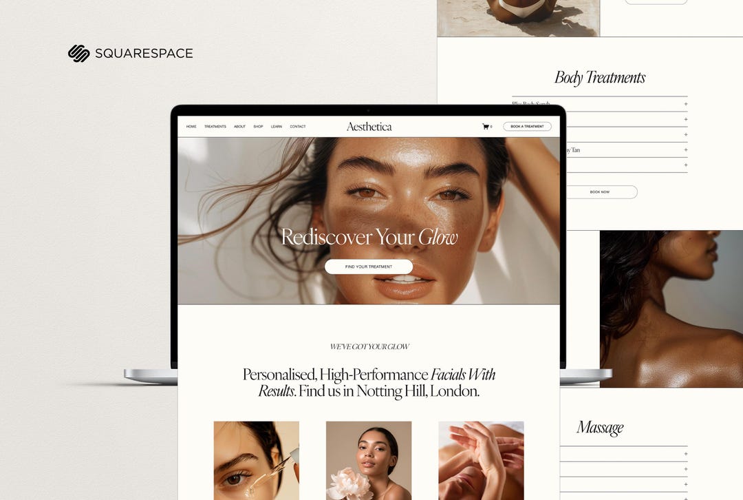 Squarespace 7.1 Website Template for Beauty Spa, Skincare Website ...