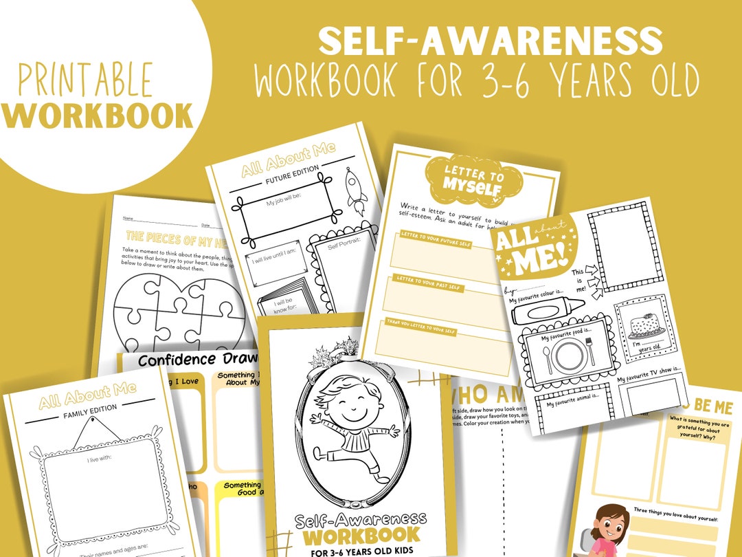 Self-awareness Worksheets for 3-6 Years Old Children | Reflection ...