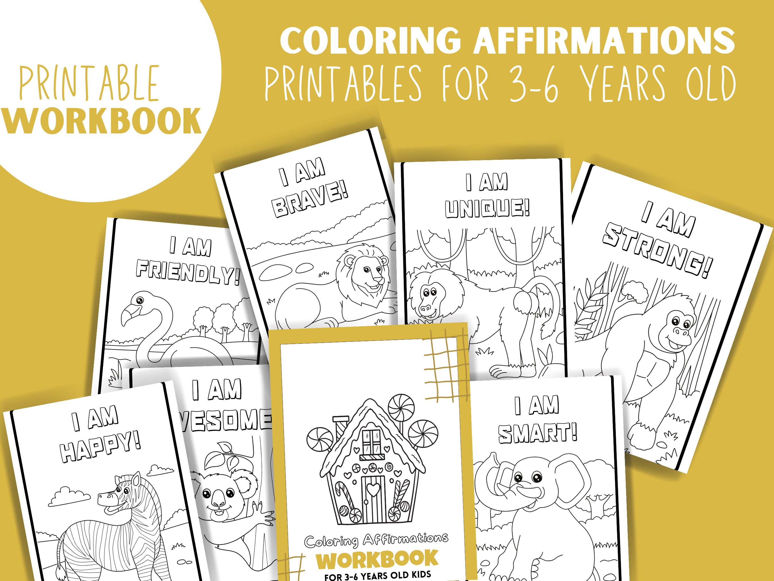 Printable Coloring Affirmations for 3-6 Years Old Children | Exercise ...