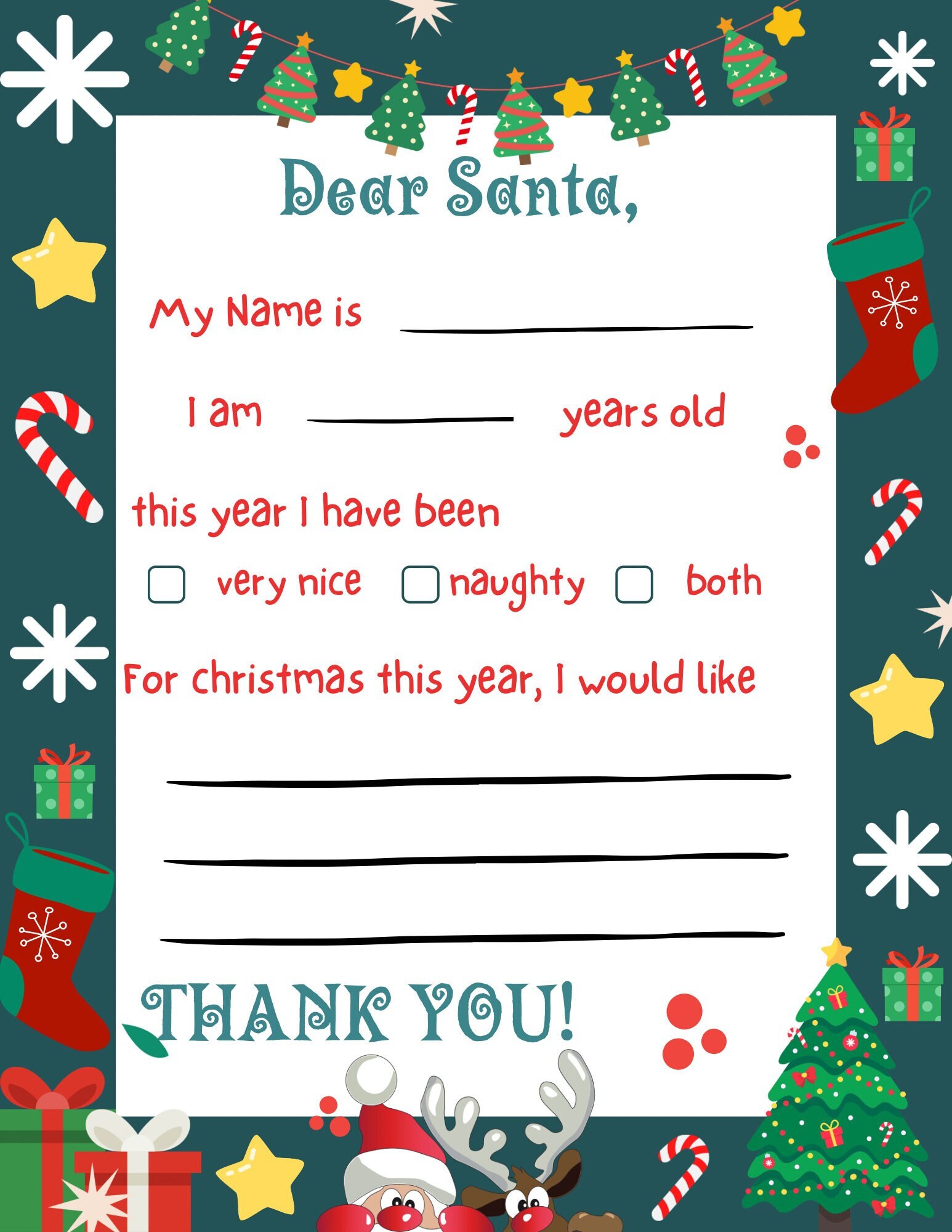 Letter Santa Letter Christmas Letter Christmas Gifts for Kids Letter ...