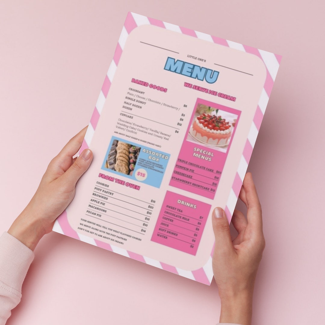 Pretend Play Set Menu Set Dramatic Play Kit Food Gifts for Kids Toys ...