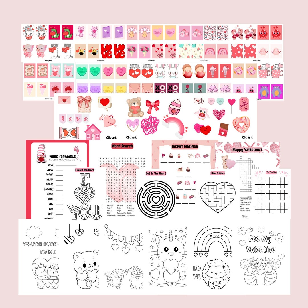 Printable Valentines Day Bundle for Kids, Mega Bundle for Kids ...