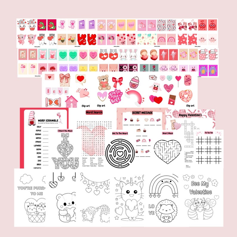 Printable Valentines Day Bundle for Kids, Mega Bundle for Kids ...