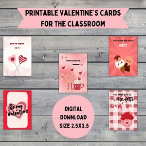 Printable Valentine's Day Cards, Classroom Valentine's Day Cards for ...