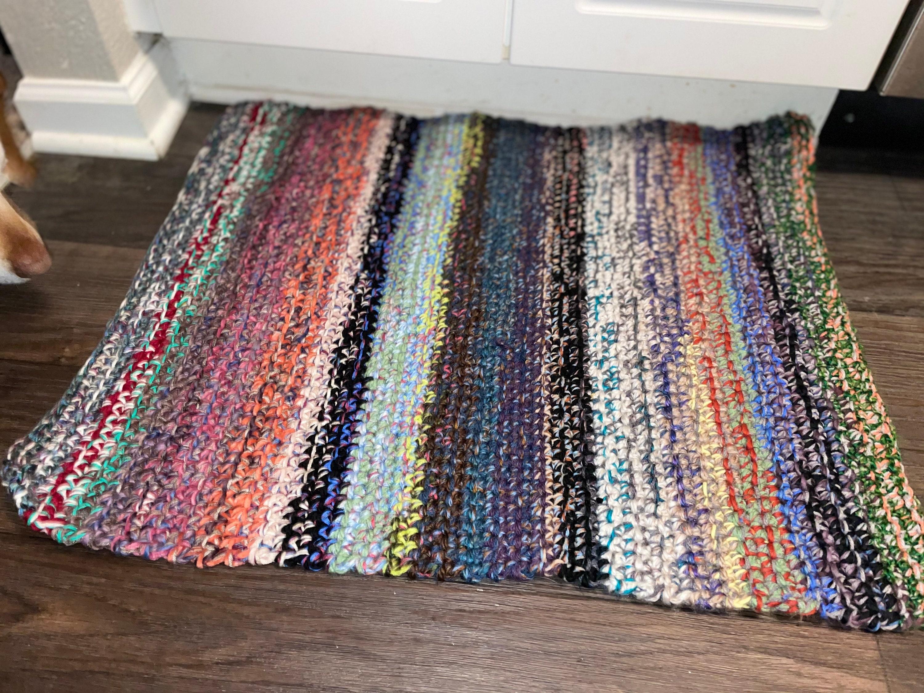Scrap Yarn Rug - Etsy
