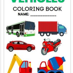 COLORING BOOK_VEHICLES - Etsy