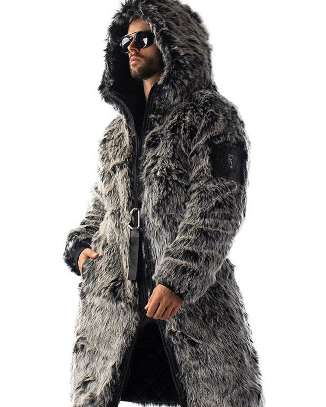 Special Long Fur Parka, Men Wool Coat , Shaggy Fur Coat, Long Fur Coat ...