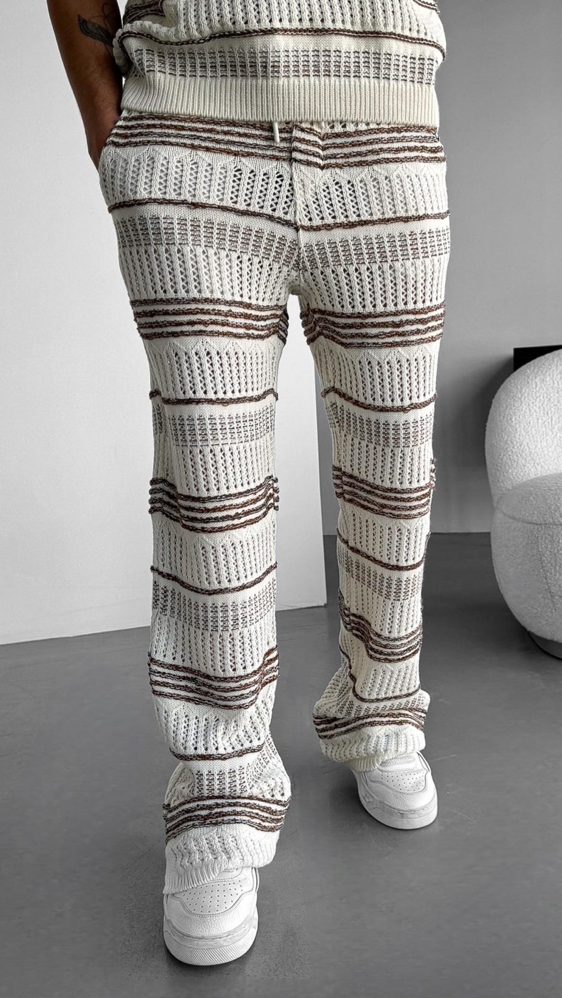 Knitted T-shirt Set, Knitted Men's Suit, Knitwear Set, Men's Knitwear ...