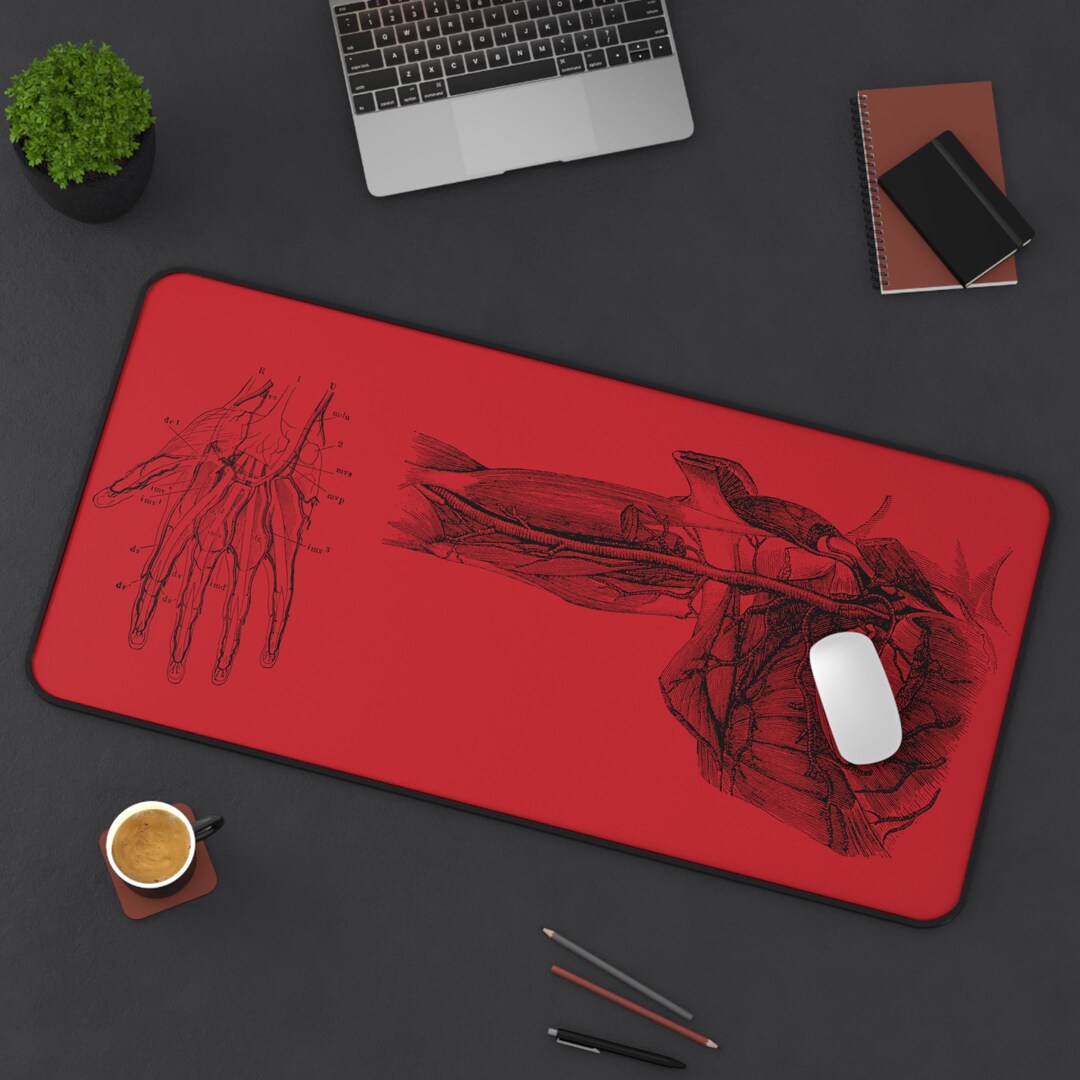 Anatomy Red Gaming Desk Mat, Long Desk Mats, Mousepad, Game Mats ...