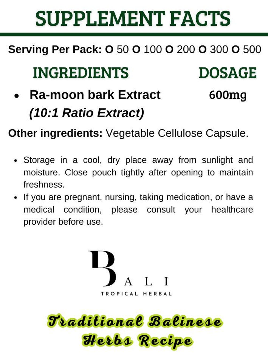 Ra-moon Bark Extract Capsule | Organic Trophis Racemosa | Wild Island ...