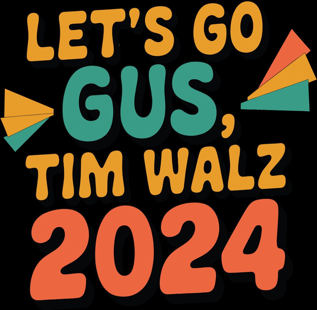 Retro Let's Go Gus, Tim Walz 2024 Election Harris Waltz Design - Etsy