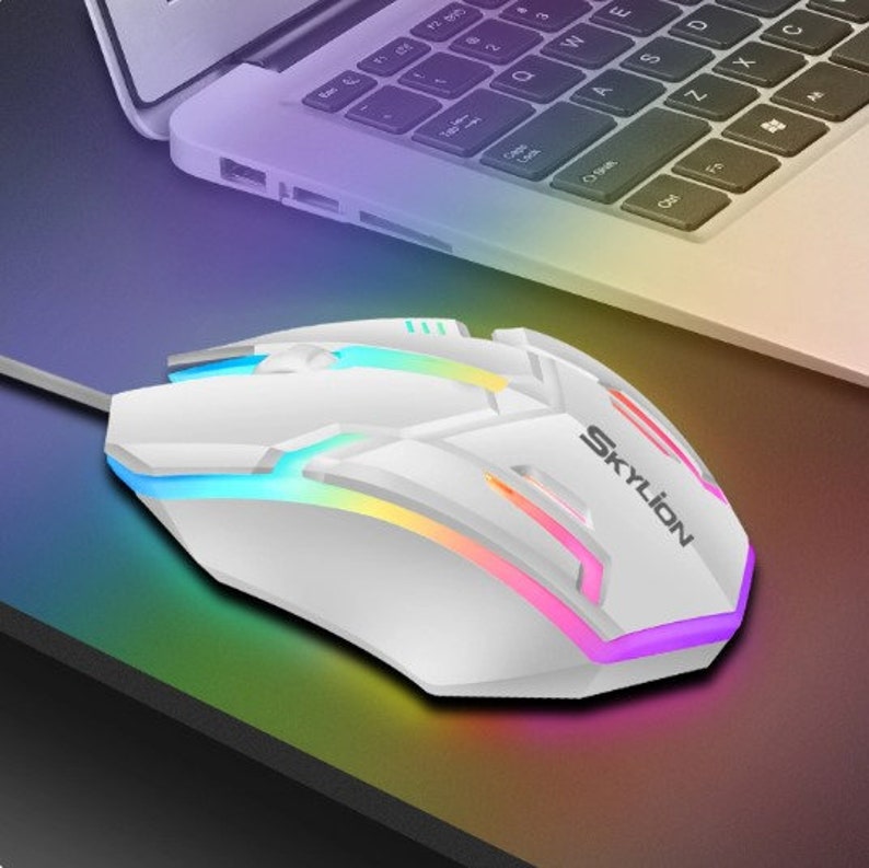 SKYLION F1 Wired 3 Keys Mouse Colorful Lighting Gaming and Office - Etsy