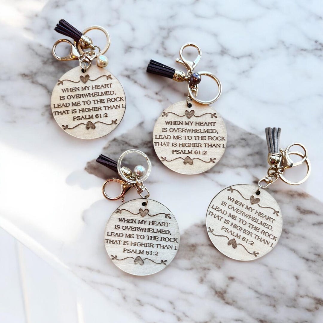Bible Verse Keychain Psalm 61:2 - Etsy