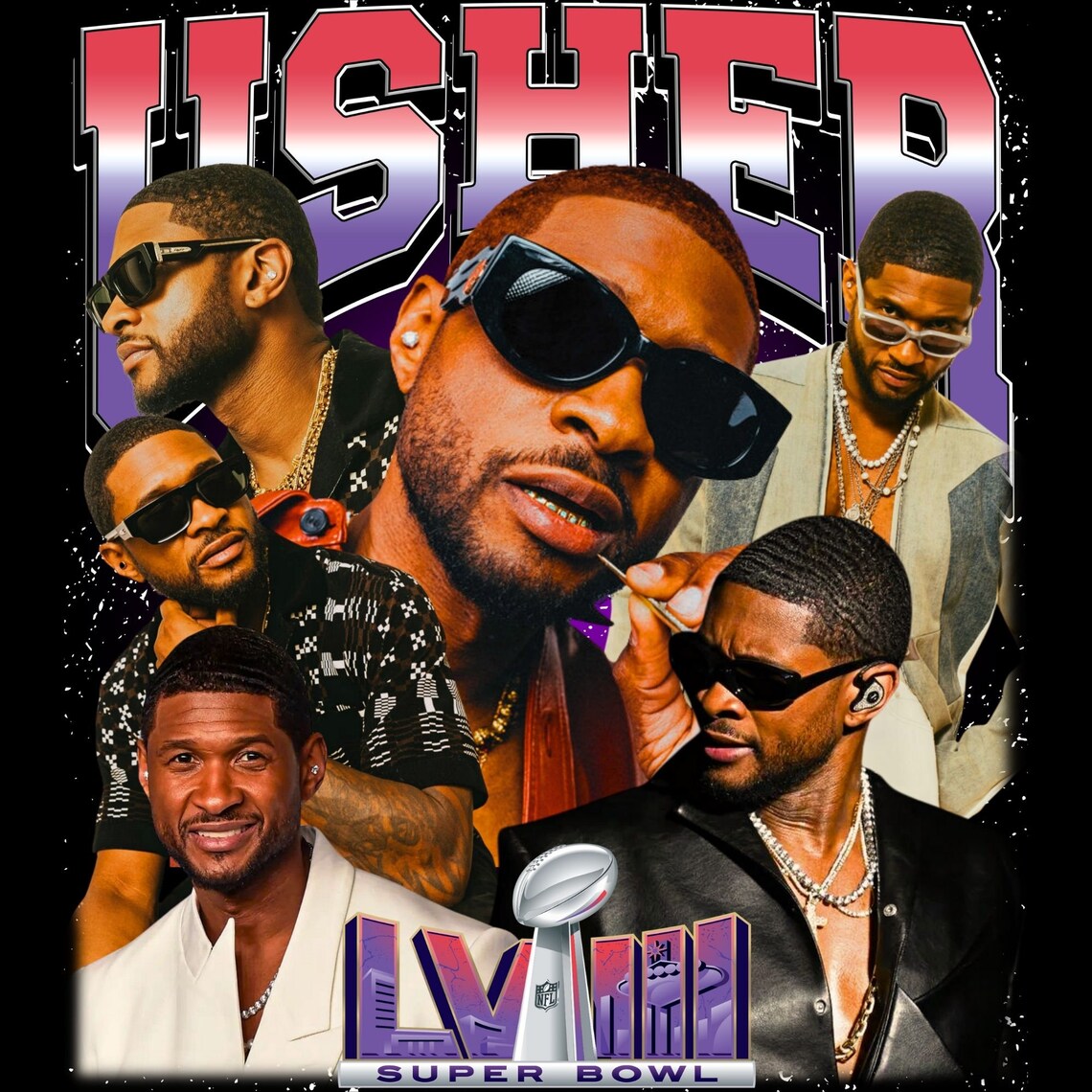 USHER T Shirt Design. Png Digital 4500x5100 Px. RAYMOND Hiphop, R&B ...