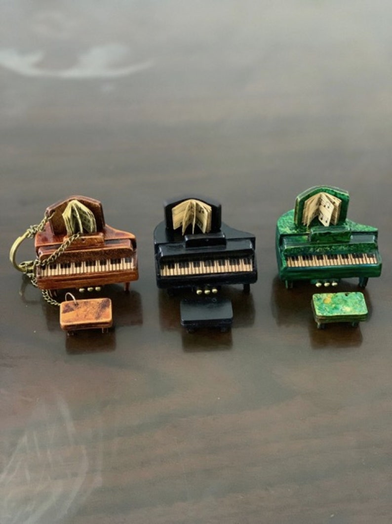 Piano Leather Keychain.100% Handmade Leather Key Chains .piano Key Ring ...