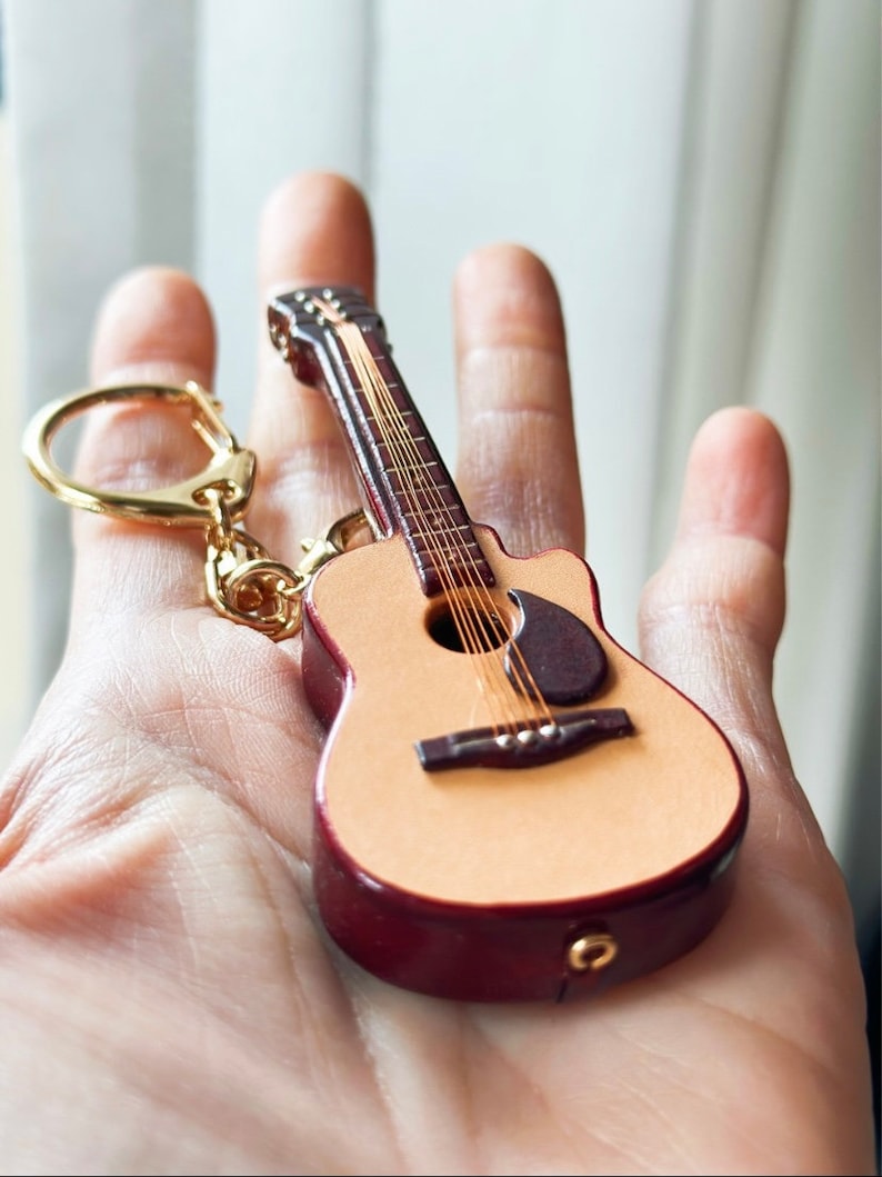 Personalized Guitar Keychain/pendant . Customized Guitar Keychain.music ...