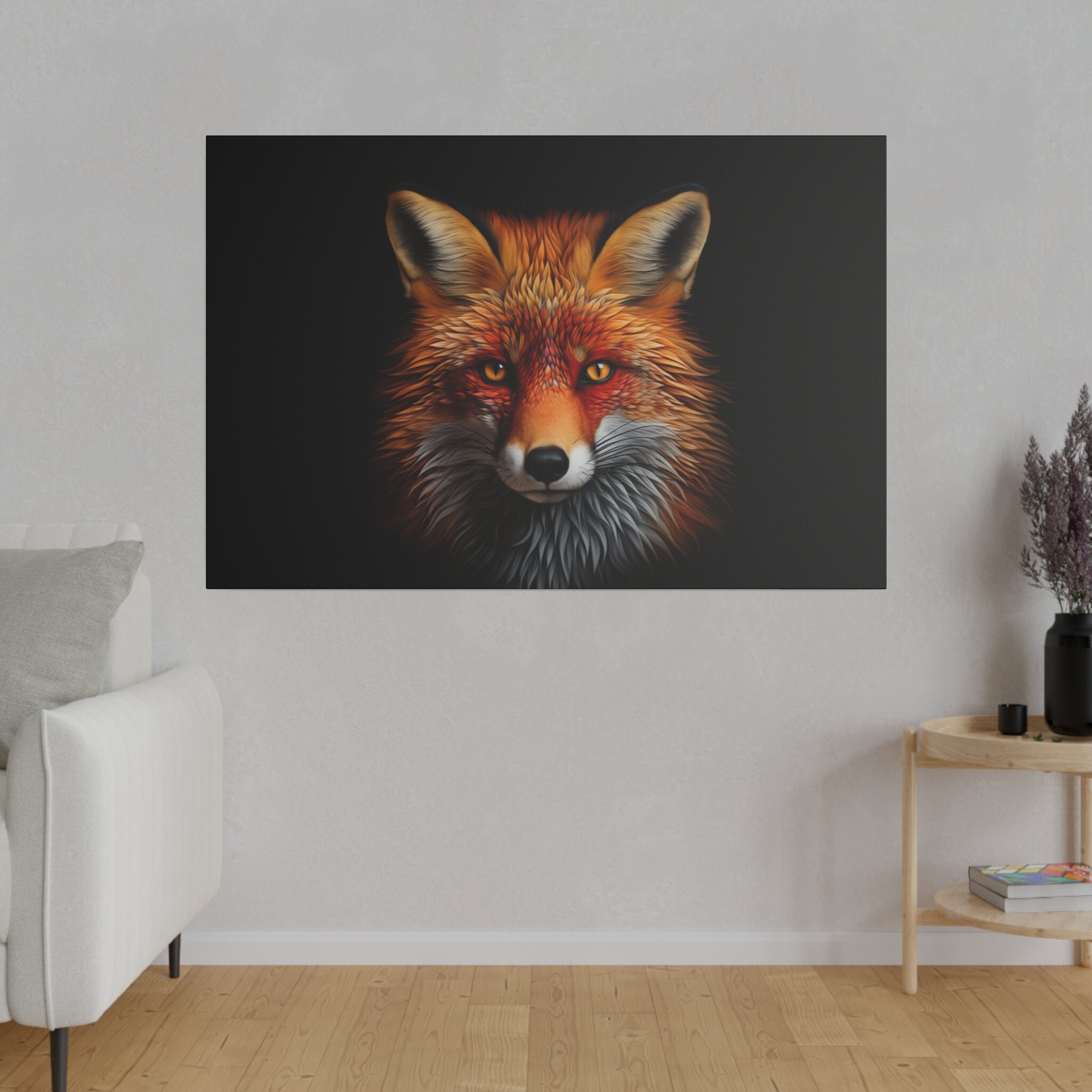 Red Fox Canvas Print Fox Wall Art Fox Home Decor Colourful Fox Picture ...