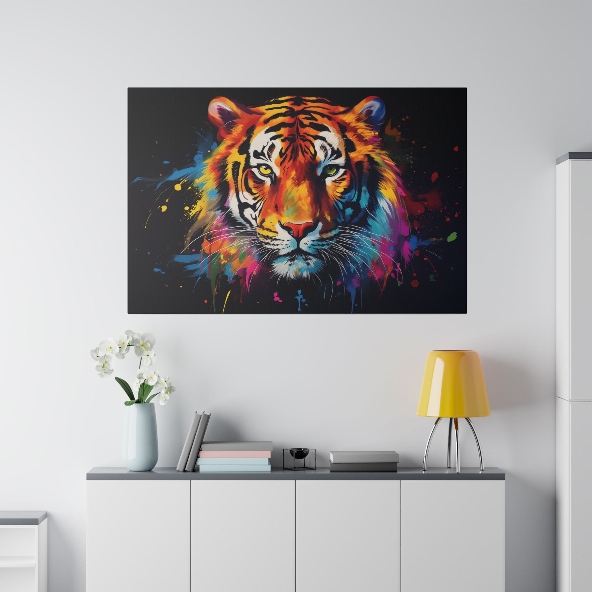 Abstract Siberian Tiger Canvas Tiger Wall Decor Colorful Tiger Art ...