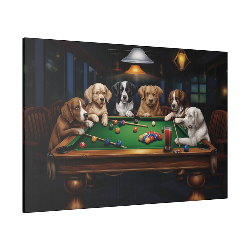 Dogs Playing Pool - Etsy