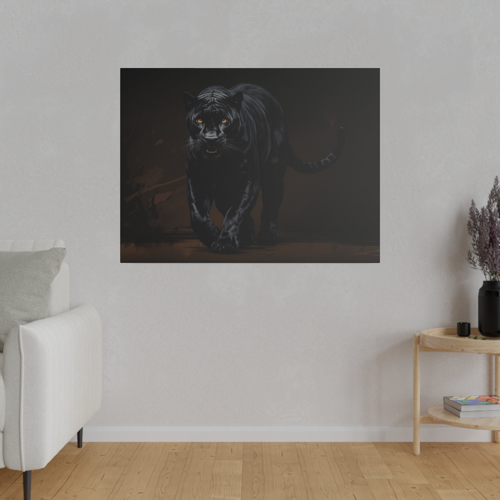 Black Panther Canvas Panther Wall Art Black Panther Art Print Cat ...