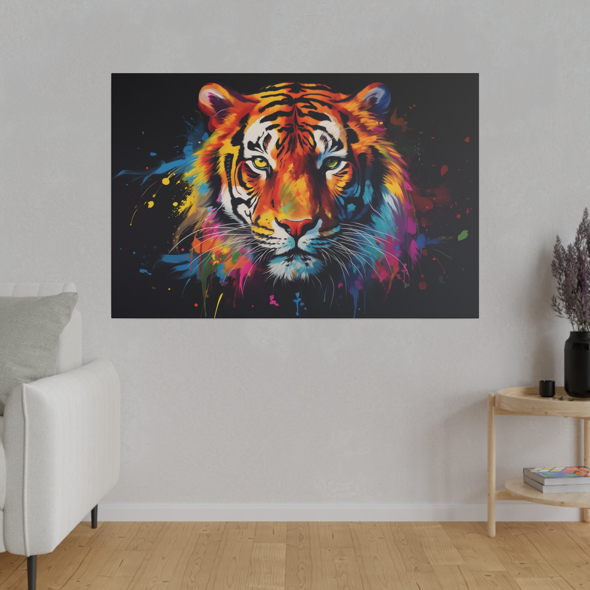 Abstract Siberian Tiger Canvas Tiger Wall Decor Colorful Tiger Art ...