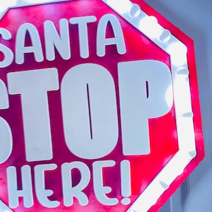 Large Santa Stop Here Sign - Etsy