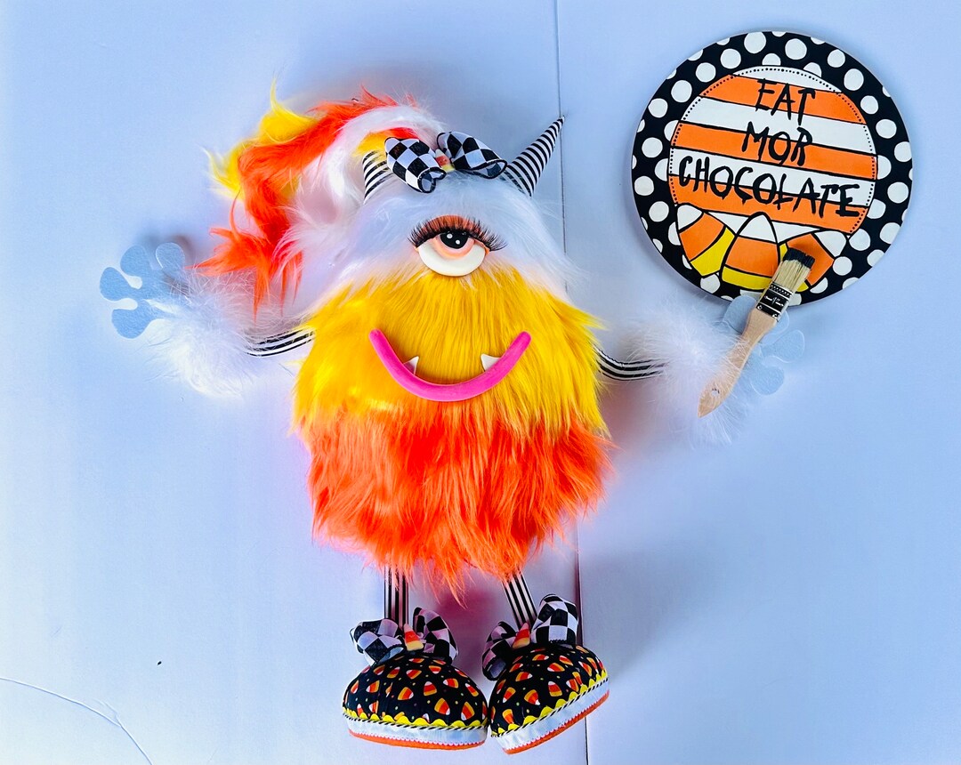 Monster Mash Wreath Attachment, Candy Corn Monster, Outside Decor, Cute ...