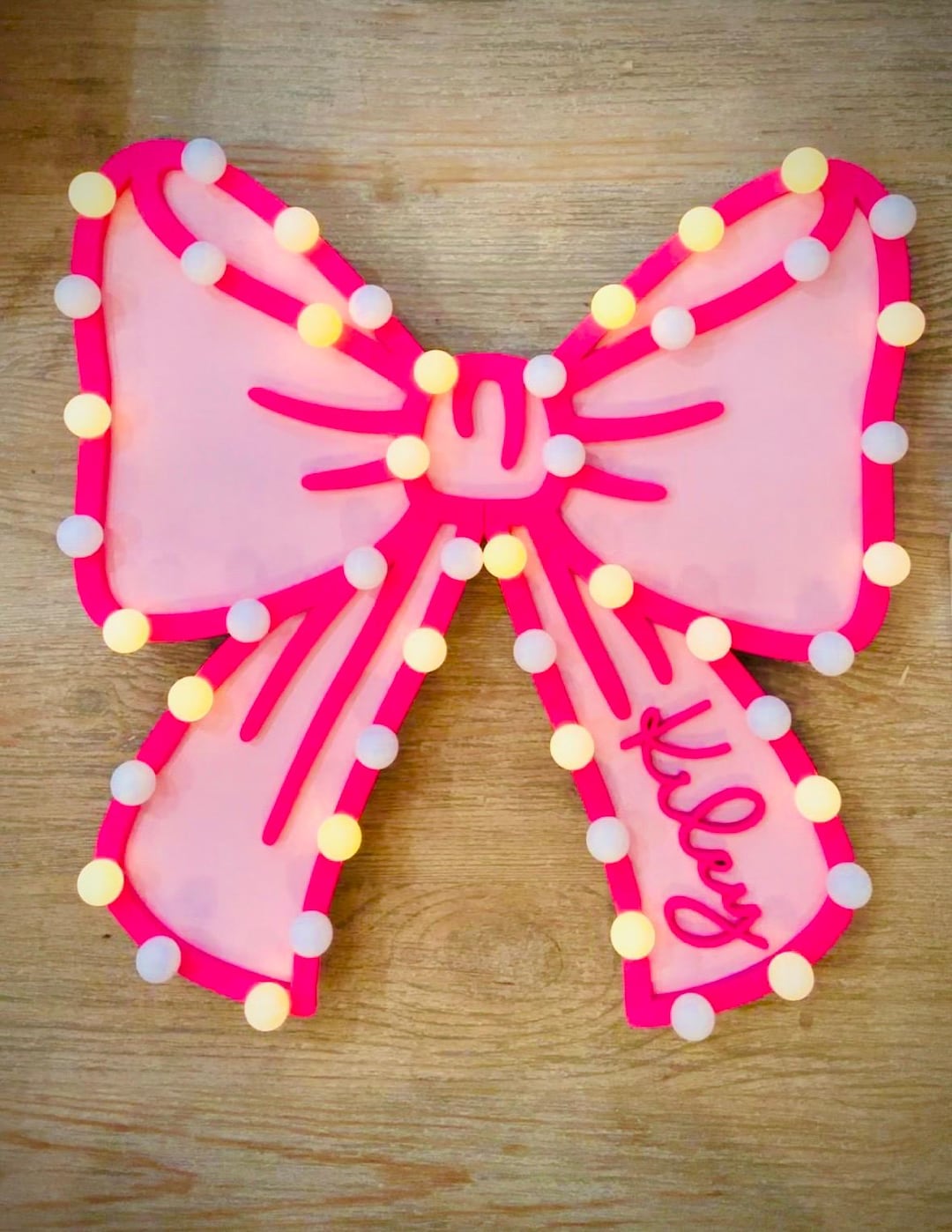 Coquette Bow Marquee Door Hanger, Coquette Girly Decor, Pink Room Decor ...