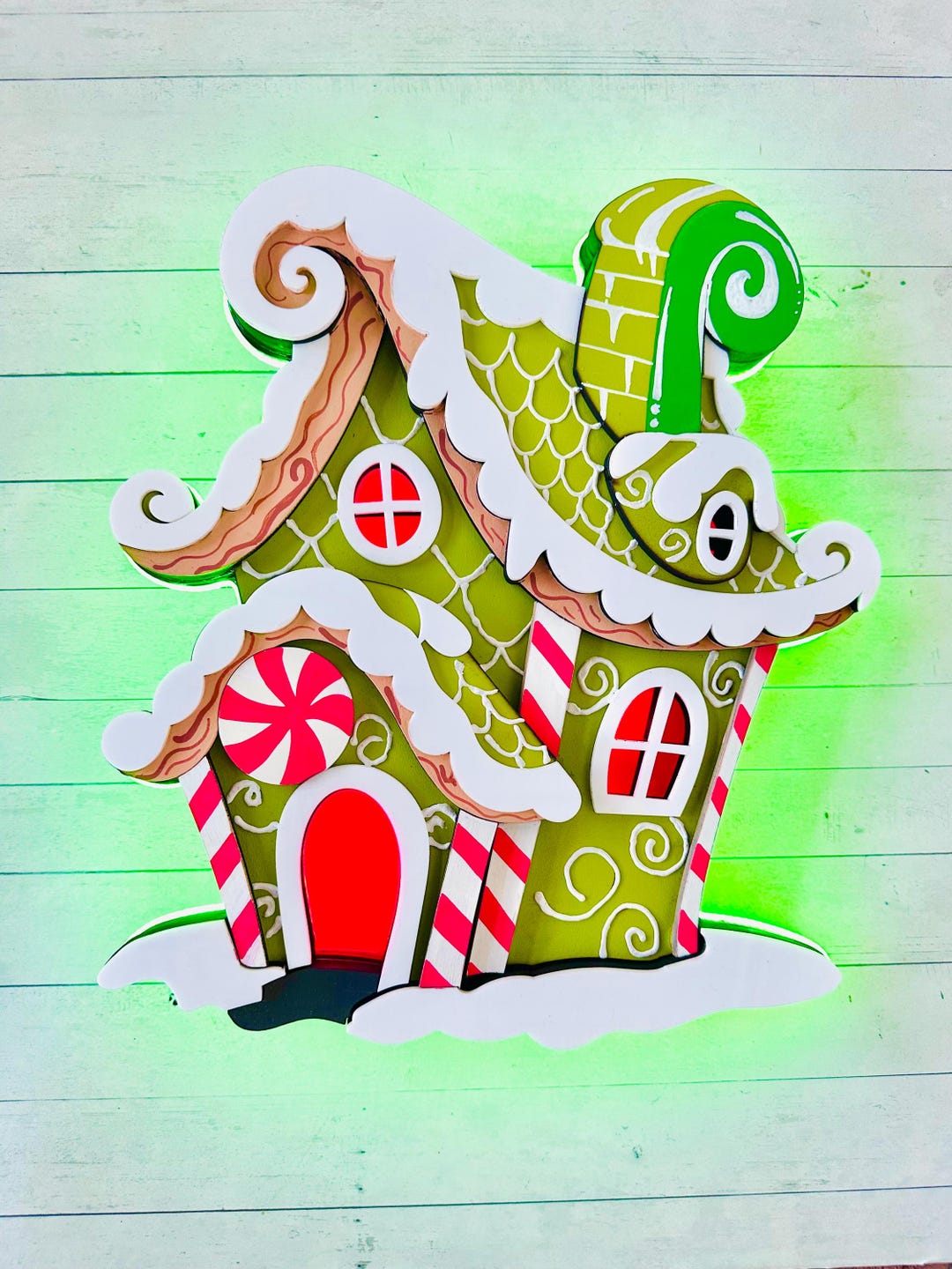 Glowing Grinch Gingerbread House - Etsy