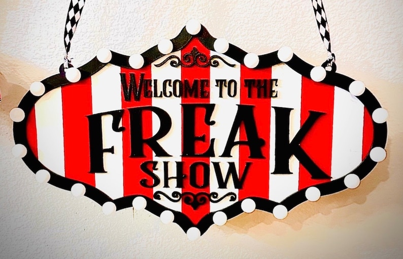 Freak Show Circus and Clown Inspired Marquee Door Hanger, Halloween ...
