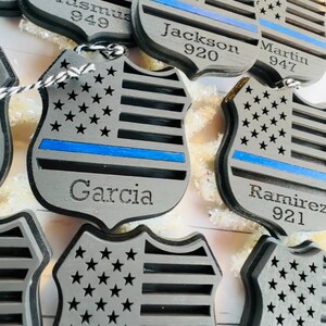 Personalized Law Enforcement Badge Ornament or Magnet | Custom Name and ...