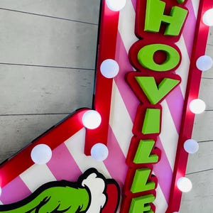 Whoville Marquee Sign | Grinch Hand Christmas Decor | Christmas Light ...