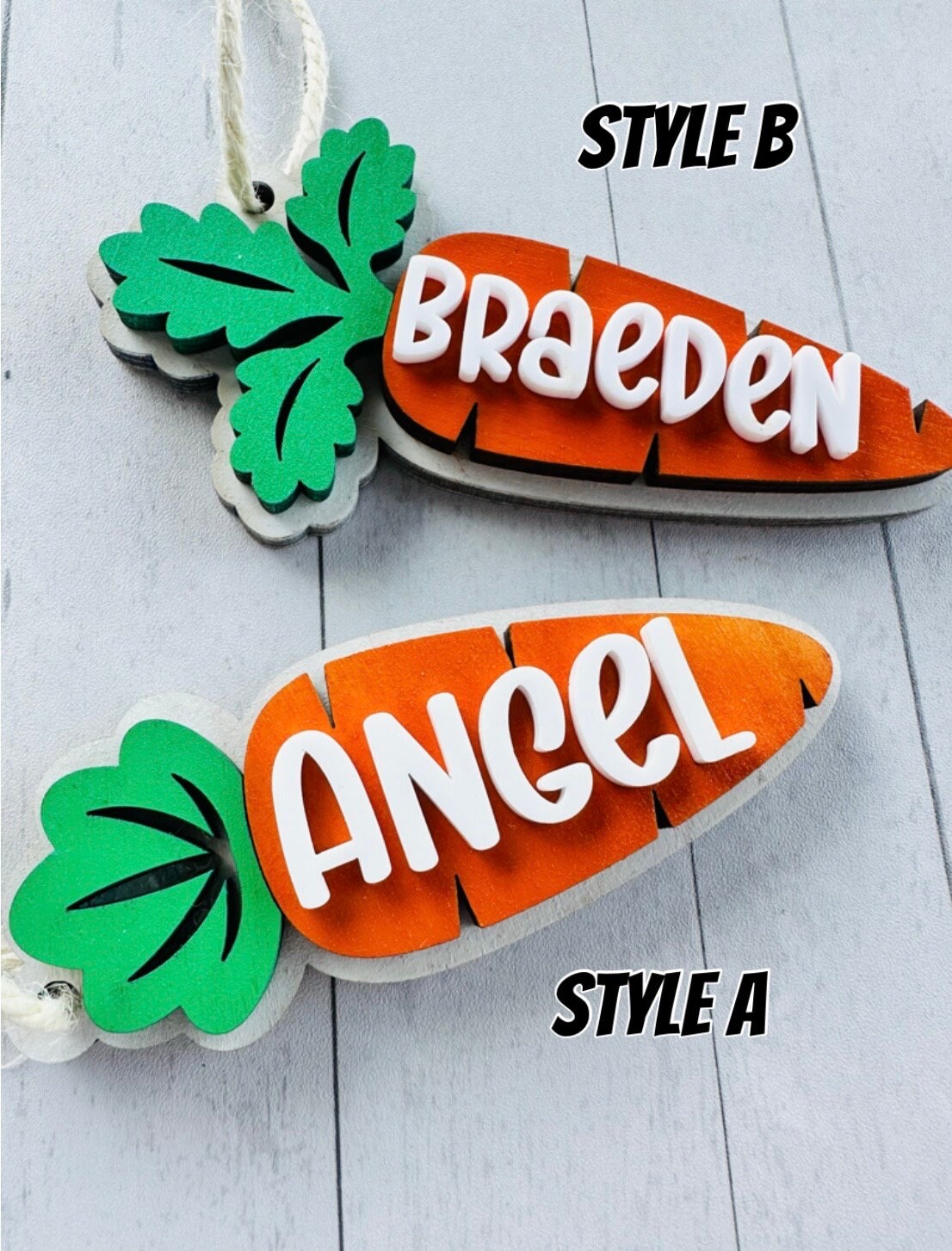 Easter Basket Carrot Name Tag / Personalized Wood Accessory for Spring ...