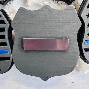 Personalized Law Enforcement Badge Ornament or Magnet | Custom Name and ...