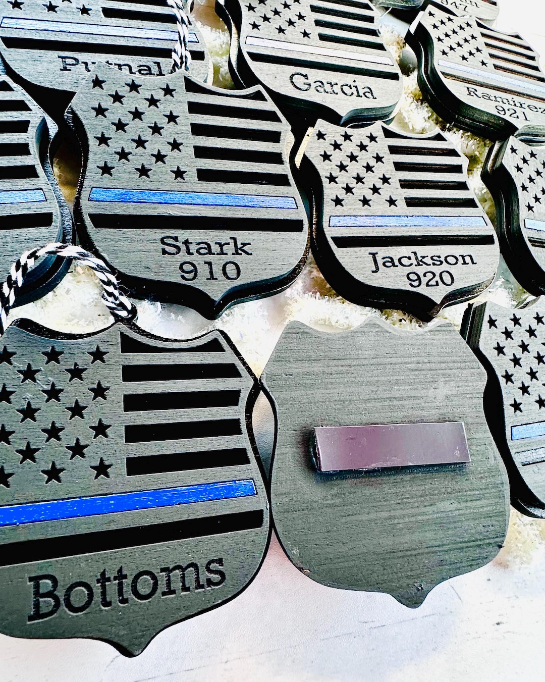 Personalized Law Enforcement Badge Ornament or Magnet | Custom Name and ...